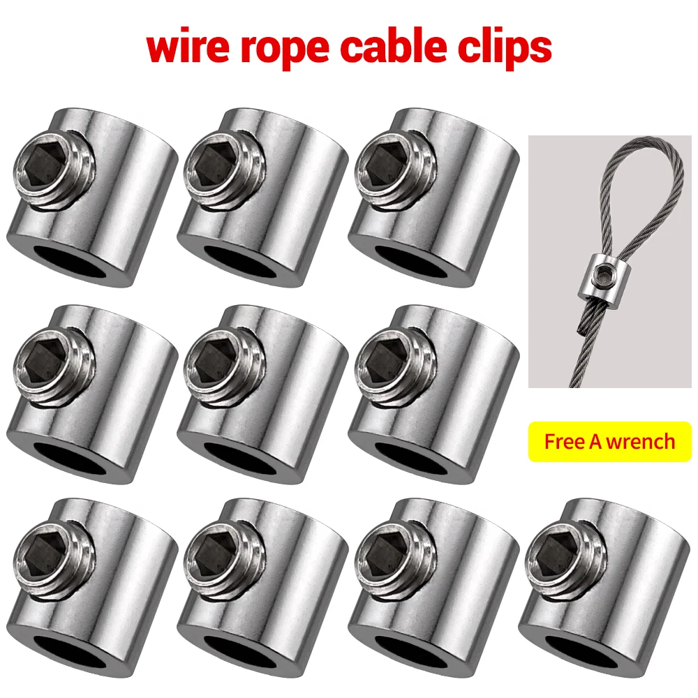 10pcs-For-2mm-Wire-Rope-Clamp-Stainless-Steel-Cable-Copper-Metal ...
