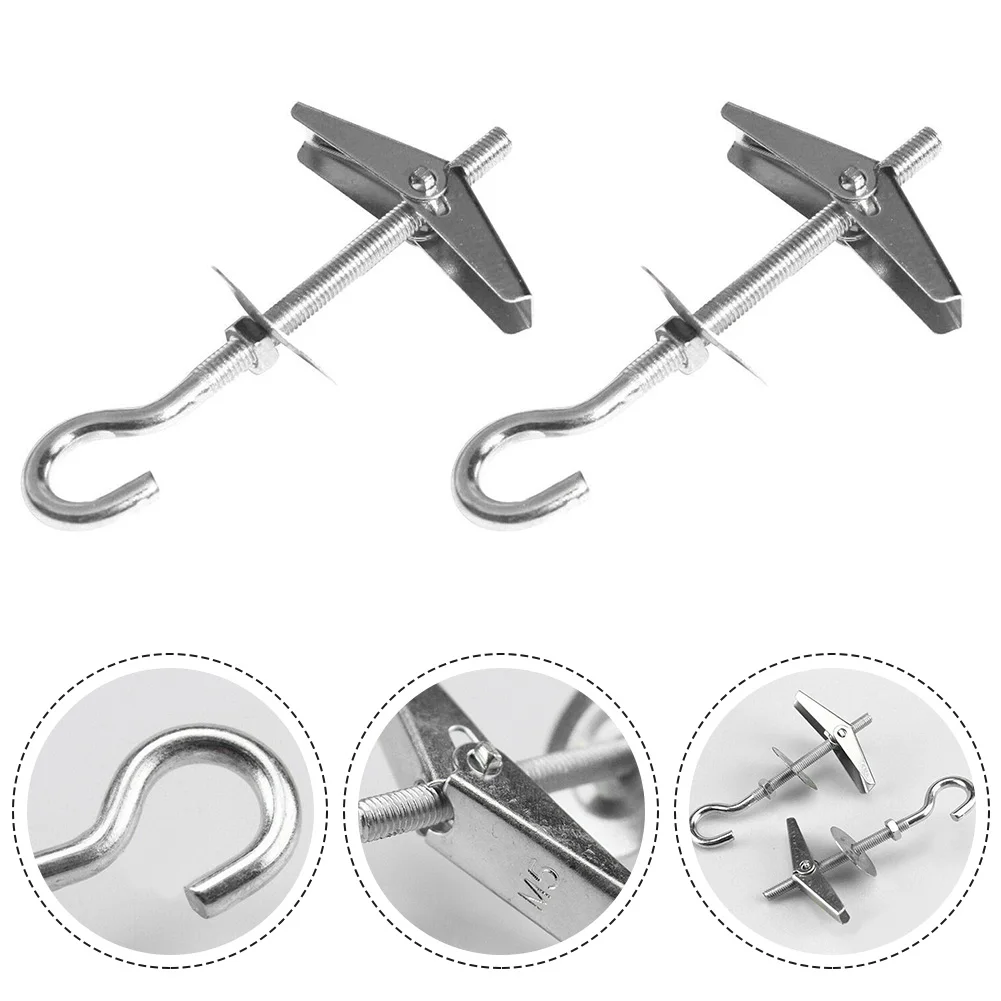 2Pcs-Set-Universial-Home-Storage-Hanger-Metal-Swag-Hook-Kit-Silver ...