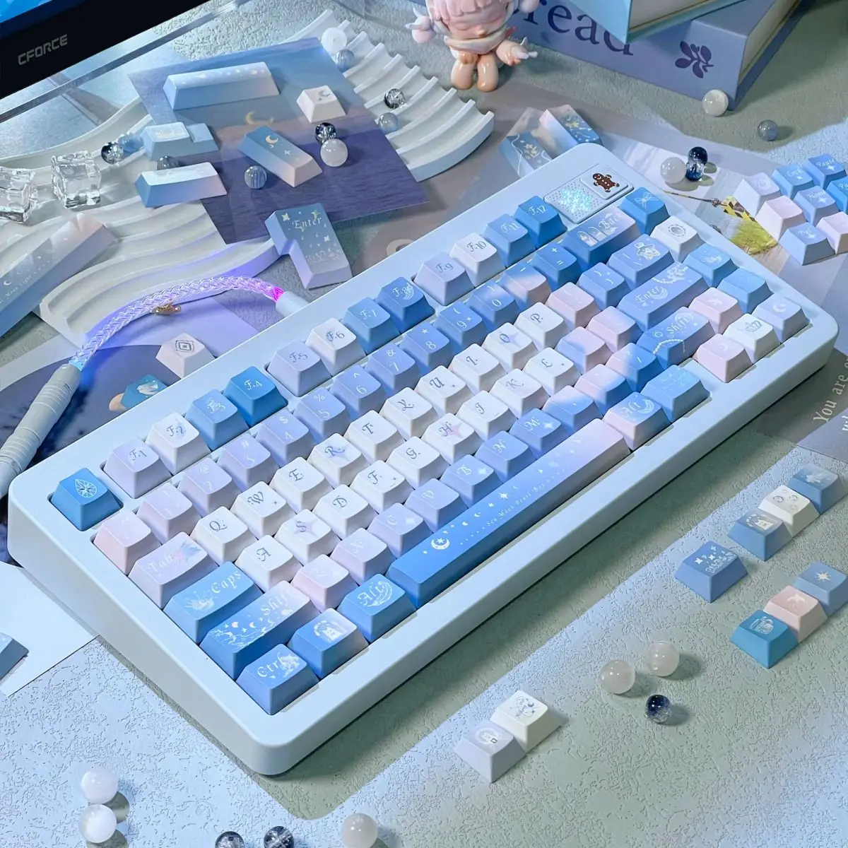 Haiyue-Pearl-Box-Keycap-Cherry-PBT-Highly-Handdrawn-Cartoon-Pbt-Heat ...