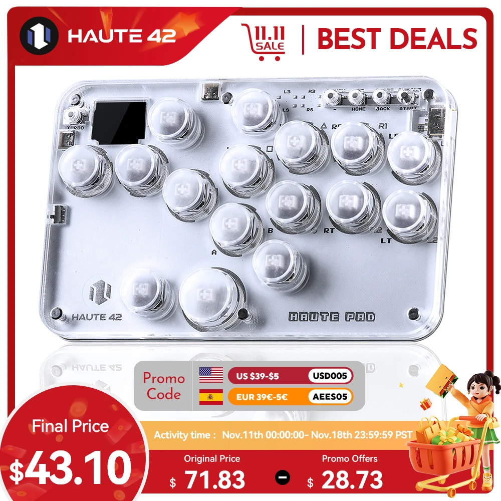 Haute42-Arcade-Joystick-Hitbox-Leverless-Controller-Fight-Sticks-For-PC ...