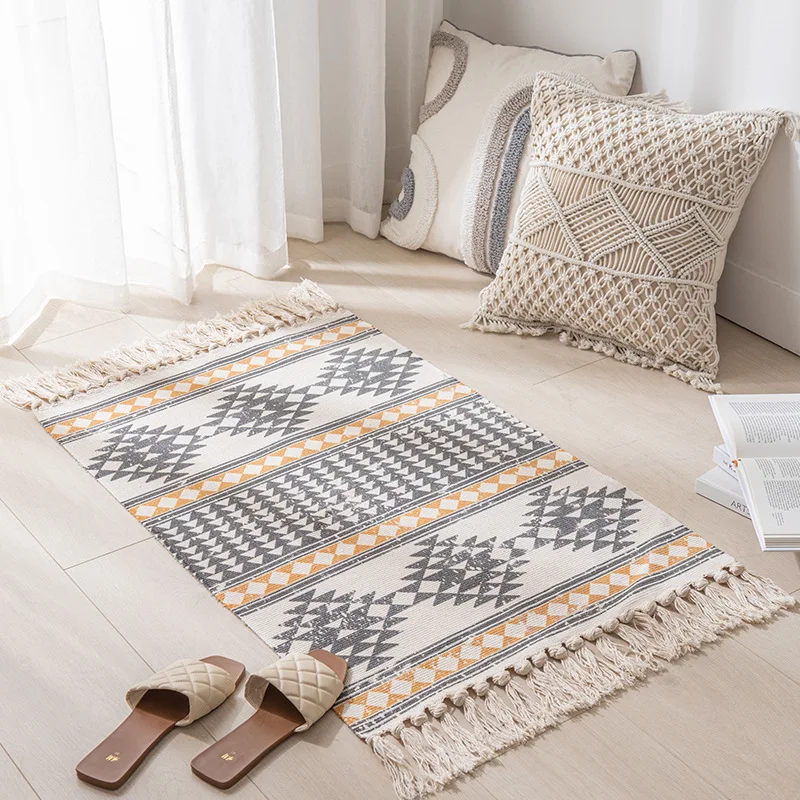 Coffee Table Carpet For Living Room Ethnic Cotton Thread Woven Doormat ...