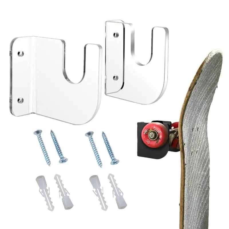 2pcs Skateboard Wall Mount Rack Saving Space Display Stand Hanger ...