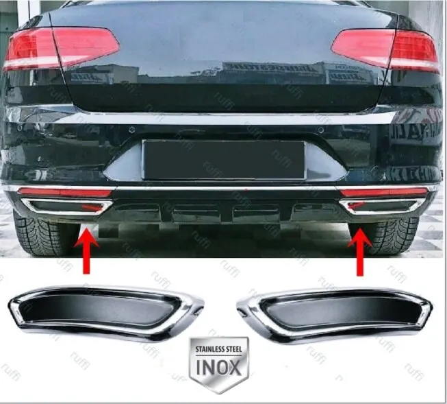 For-Passat-B8-stainless-steel-exhaust-diffuser-rim-2015-2019-car ...