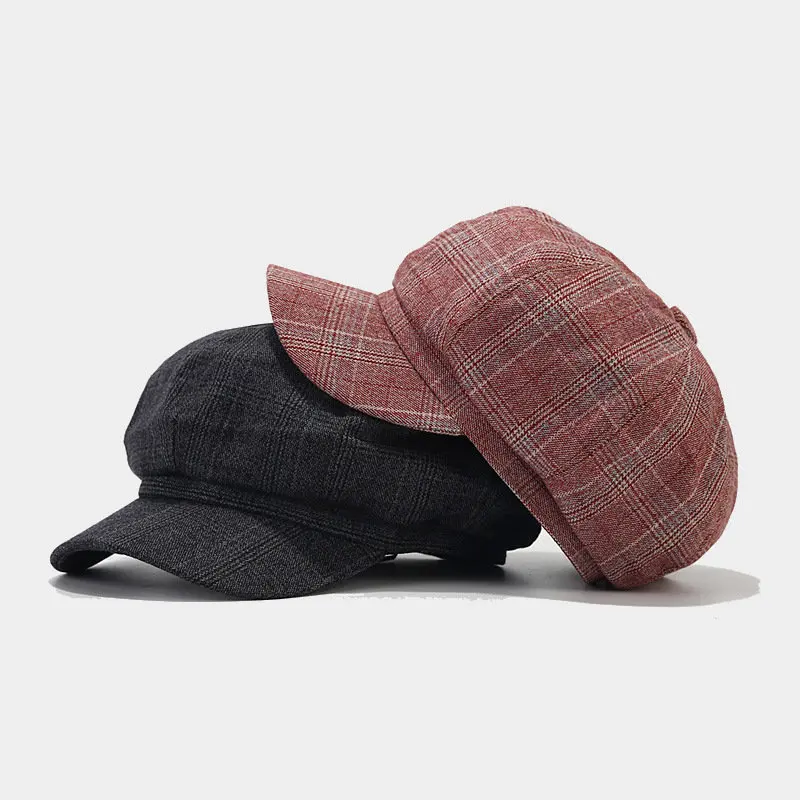2023 Four Seasons Acrylic Solid Octagonal Hats for Women and Men Berets ...