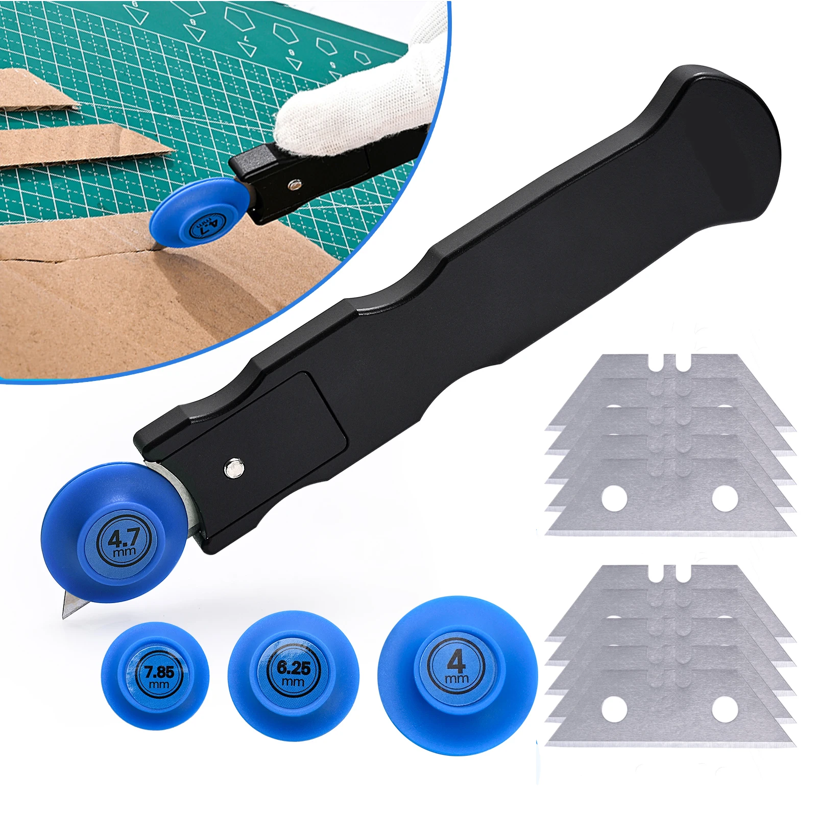 EHDIS Car Vinyl Wrap Black Roller-Guided Cutter with 4pcs Roller Wheels ...