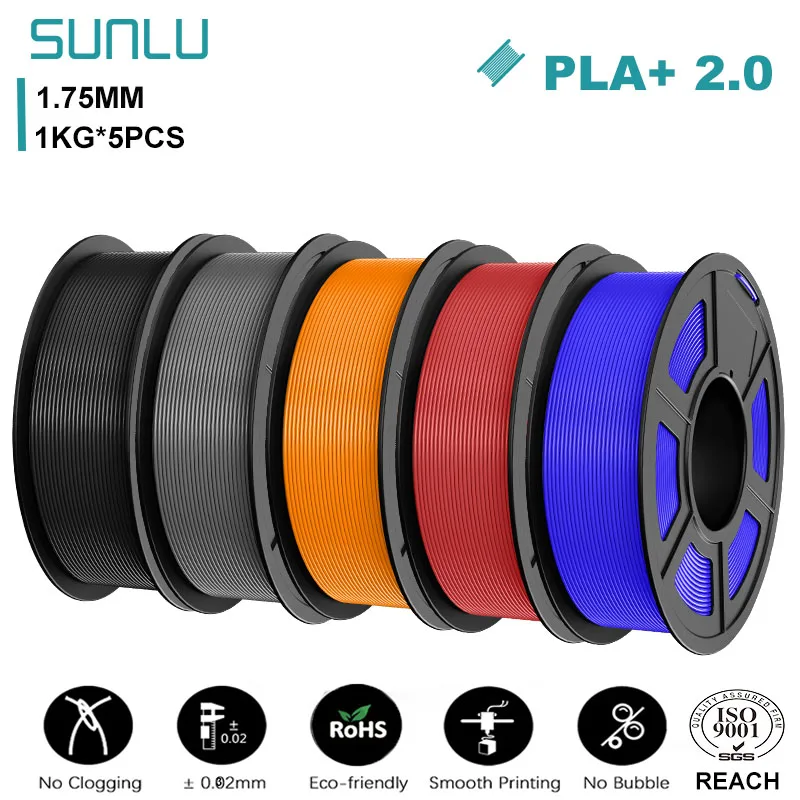 SUNLU-5KG-PLA-2-0-3D-Printer-Filament-Tougher-and-Stronger-PLA-Plus ...
