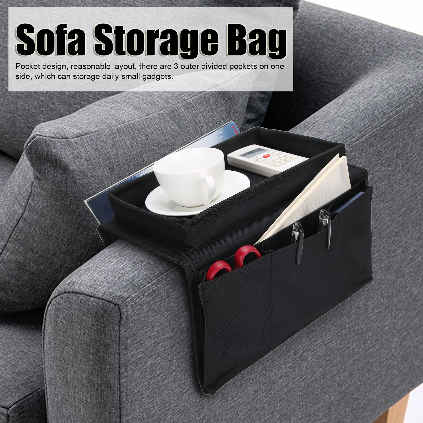 4-Pockets-Sofa-Armrest-Tv-Remote-Control-Organizer-Armchair-Couch-Bag ...