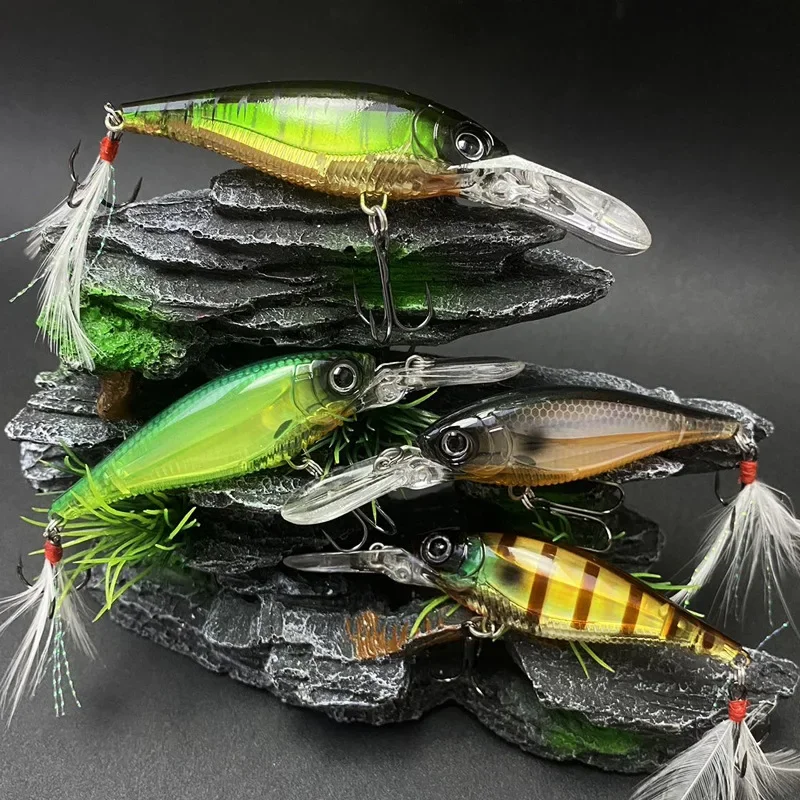 70mm 10.3g Crankbait Floating Minnow Fishing Lures Deep Diving Swimbait ...