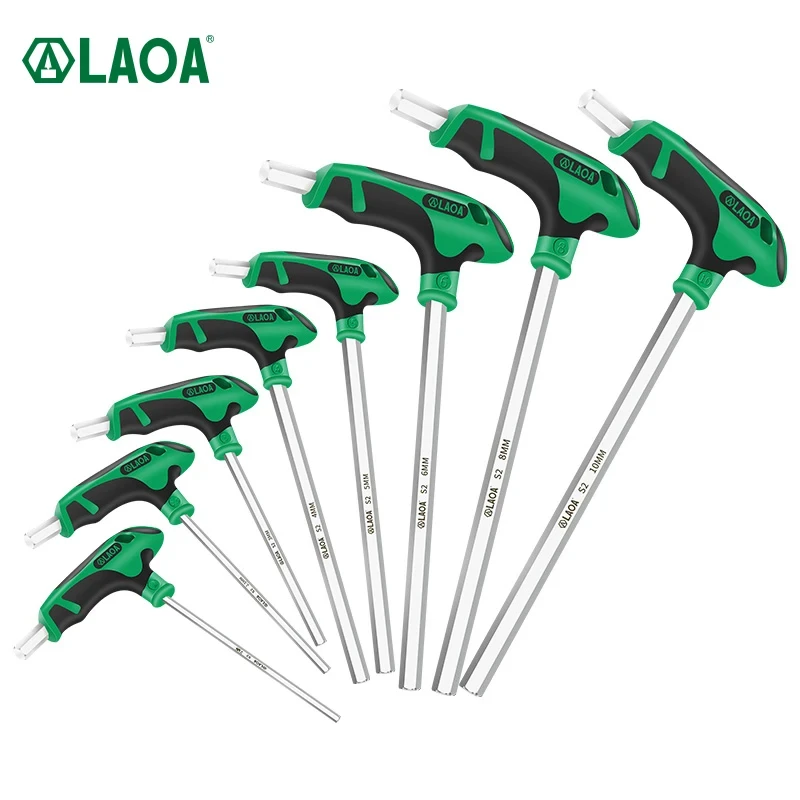LAOA T-shaped Flat Head Hexagon Screwdriver Wrench S2 Hex Screwdrivers ...