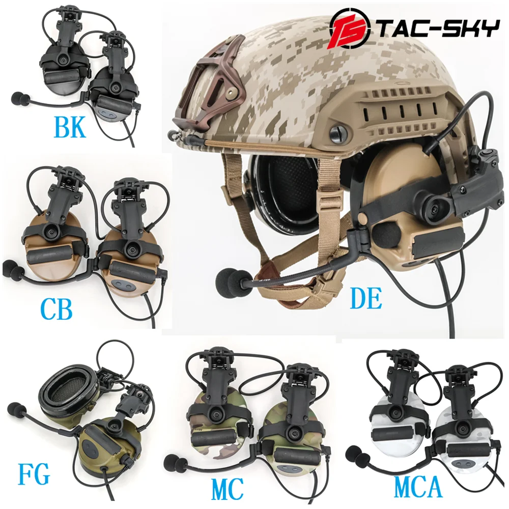 Tac-sky Comtac Ii Tactical Headset Arc Helmet Track Bracket Version ...