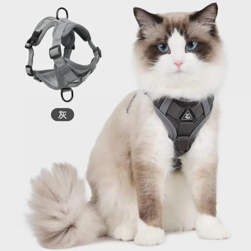 Fashion-Reflective-Cat-Harness-and-Leash-Sets-Breathable-Mesh-Pet ...