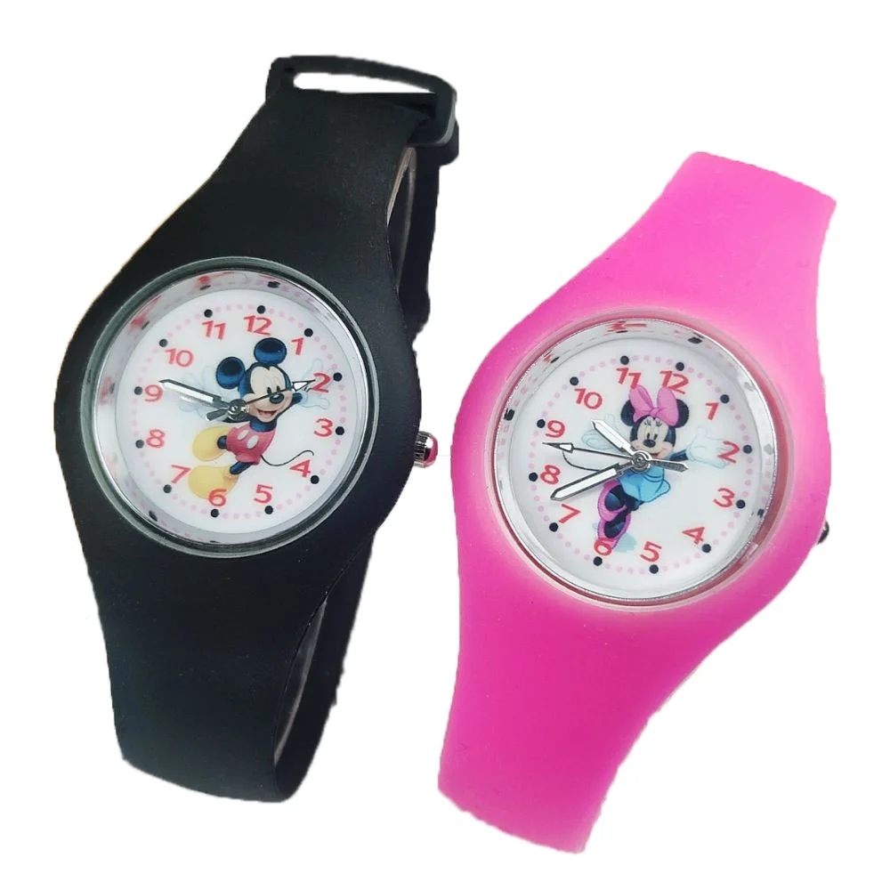 Disney Mickey Minnie Silicone Kids Watch Boys Girls Time Machines ...