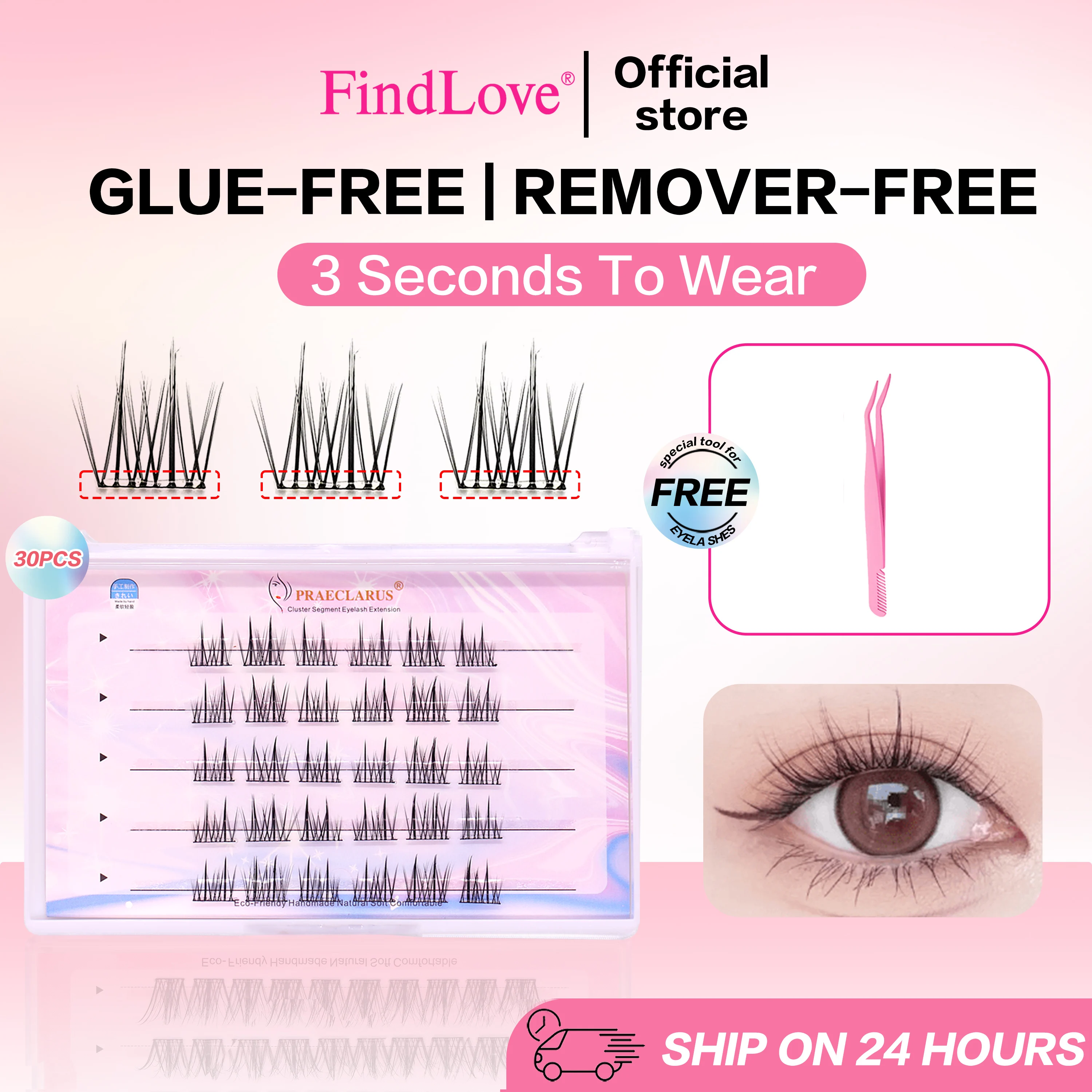 Glue-Free-Eyelash-PRAECLARUS-Gemini-Self-Adhesive-Eyelashes-No-Glue ...