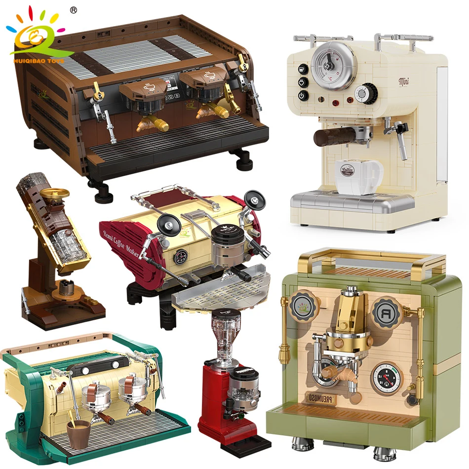 HUIQIBAO-MOC-Coffee-Machine-Model-Building-Blocks-Ornaments-City ...