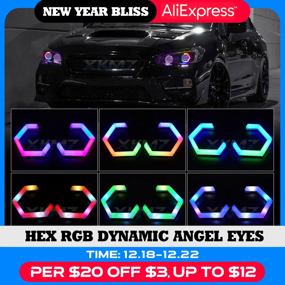 RGBW-Dynamic-LED-Angel-Eyes-Hex-Multi-Color-LED-Halo-Ring-Sequential ...