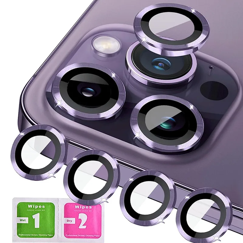 Metal Ring Glass Camera Lens Protector for IPhone 13 12 11 Pro Max 14 ...