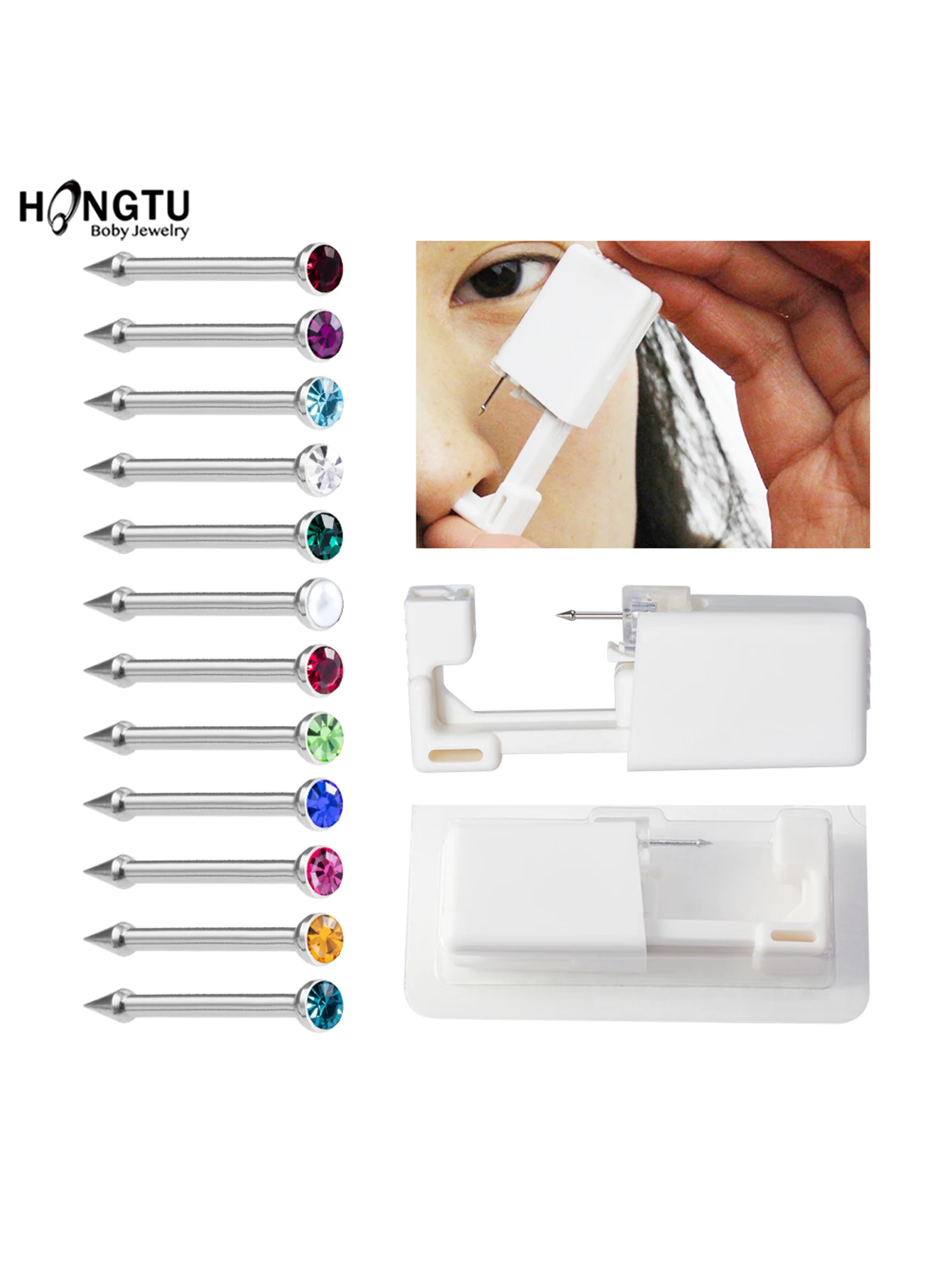 1-Unit-Disposable-Safe-Sterile-Piercing-Unit-For-CZ-Nose-Studs-Piercing ...