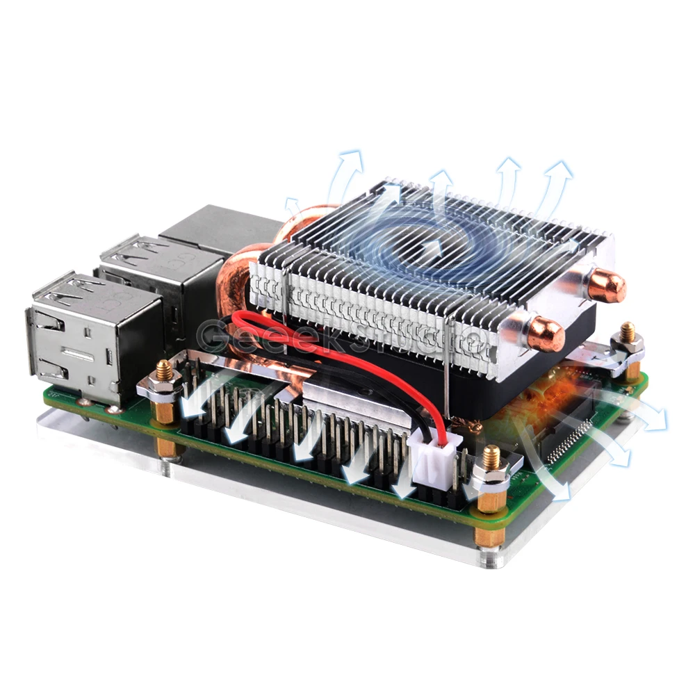 New Low-profile ICE Tower Silent Cooler Cooling Fan for Raspberry Pi 4B ...