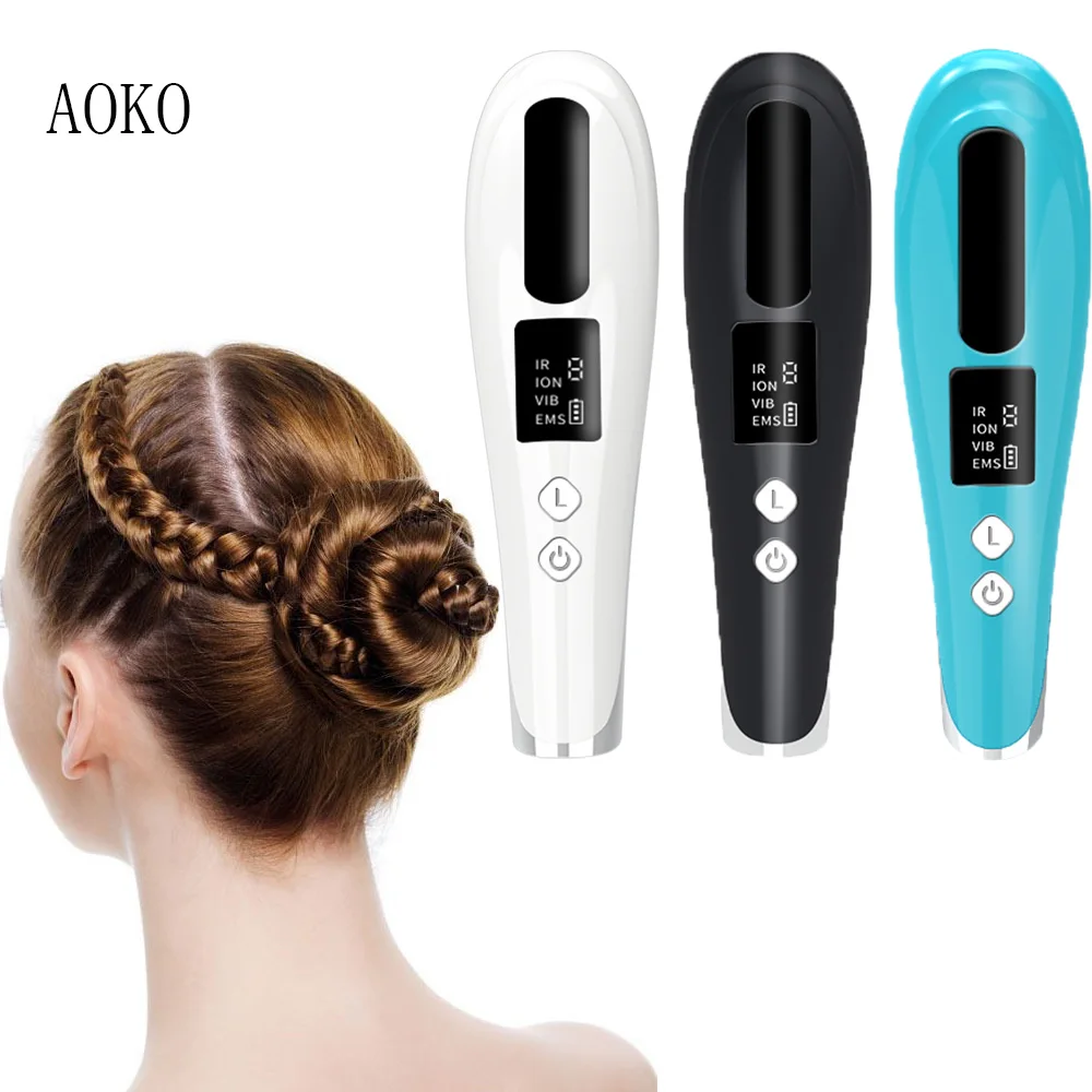 AOKO 탈모 방지 마사지 빗, 전기 사진, 자기 치료, EMS 진동, 무선 모발 성장 빗, 두피 마사지기, 신제품 ...