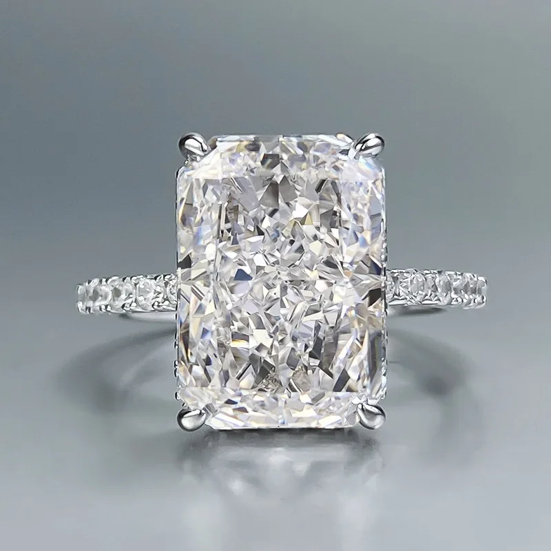 Radiant-Cut-5ct-Lab-Diamond-Ring-100-Real-925-Sterling-Silver-Party ...