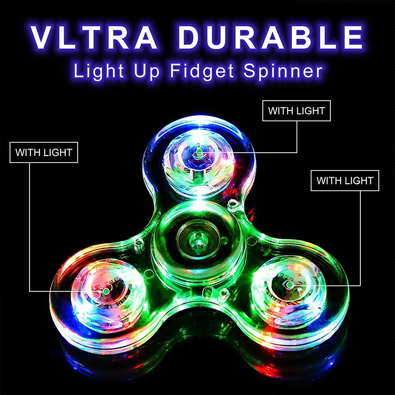 Luminous-LED-Light-Fidget-Spinner-Hand-Top-Spinners-Brilha-no-escuro ...