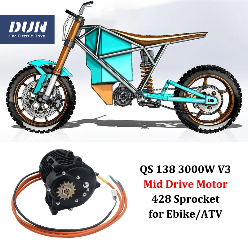 QS138-70H-V3-3000W-Mid-Drive-Motor-72V-100KPH-with-Internal-Gears-BLDC ...