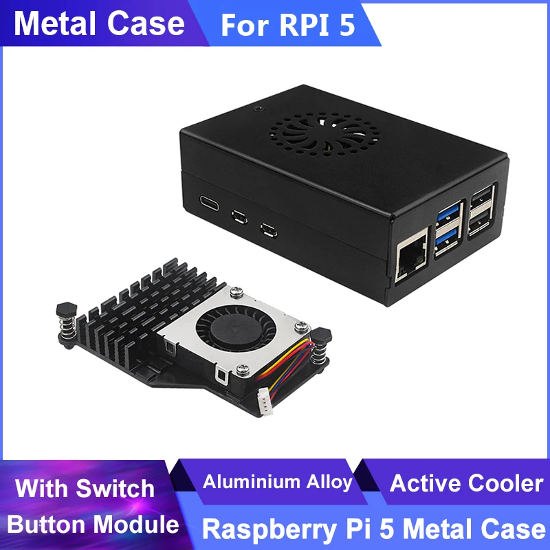 Raspberry-Pi-5-Aluminum-Case-with-Fan-Active-Passive-Cooling-Radiator ...