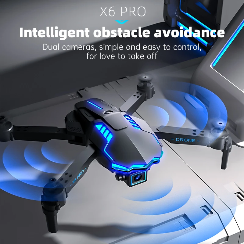 X6 Pro Mini Drone 2.4g 4ch Optical Flow 4k Dual Hd Camera 6-axis ...