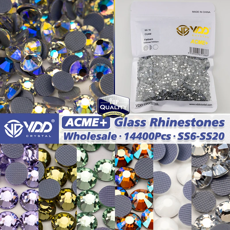 VDD-14400Pcs-Wholesale-AAAAA-Top-Quality-Glass-Hot-Fix-Rhinestones ...