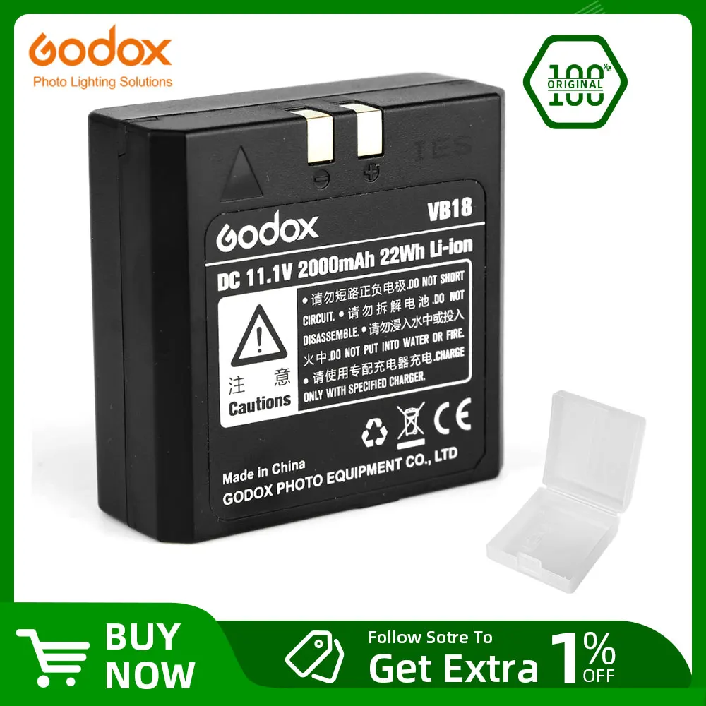 Godox-V850-V860-Speedlite-Li-ion-Battery-VB18-DC-11-1V-2000mAh-22Wh ...