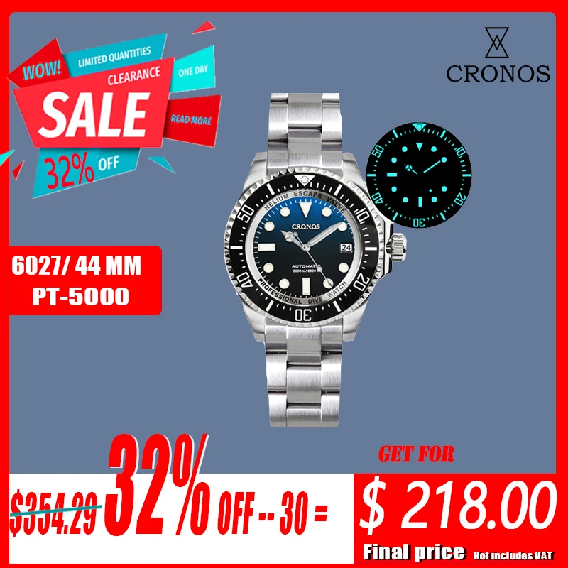 Cronos-Automatic-Diving-Watch-Stainless-Steel-2000-Meters-Water ...