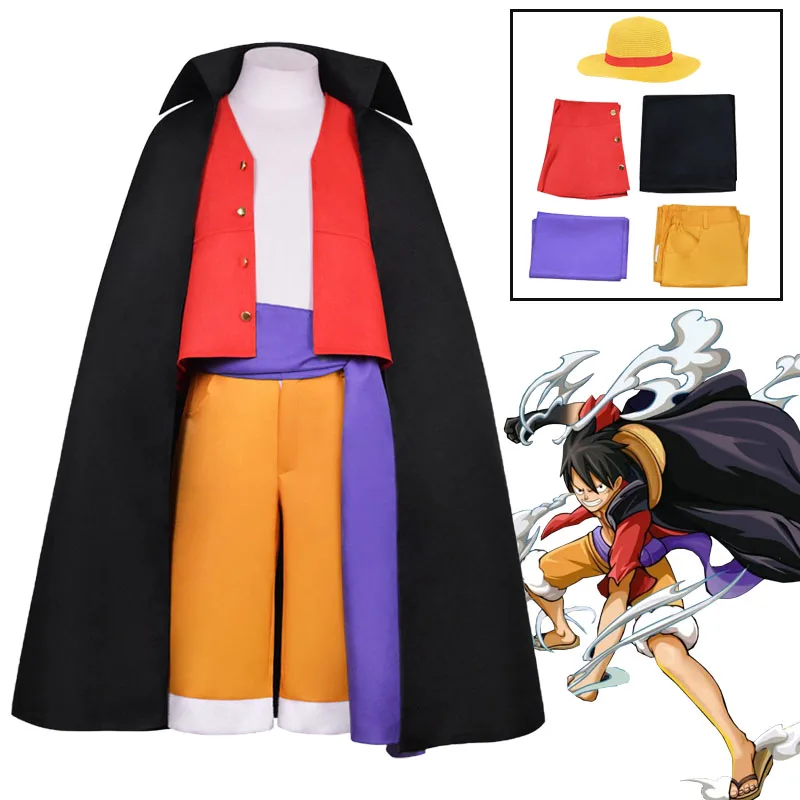 Anime-Monkey-D-Luffy-Cosplay-Costume-Men-Luffy-Kimono-Coat-Pants-Hat ...
