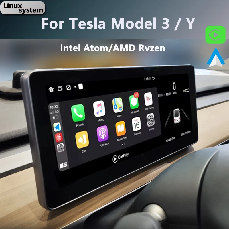CarPlay-inal-mbrico-para-Tesla-Model-3-Y-sistema-Android-Auto-Linux ...