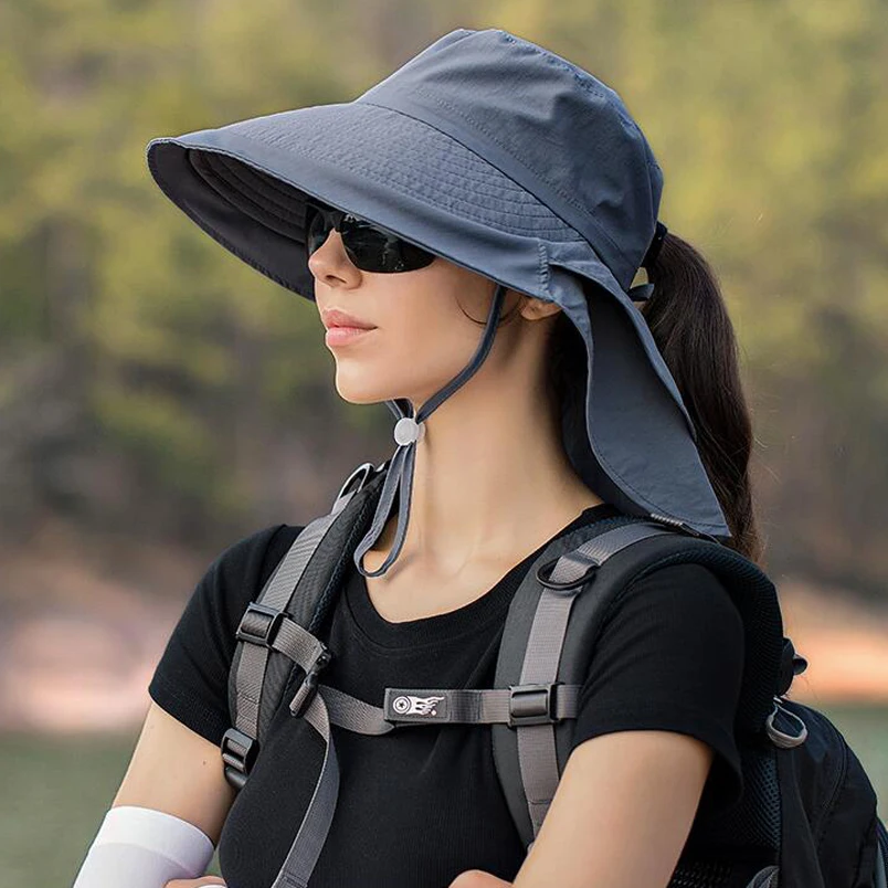 Designer Lightweight Ponytail Hole Visor Hats Summer Bucket Hats for ...