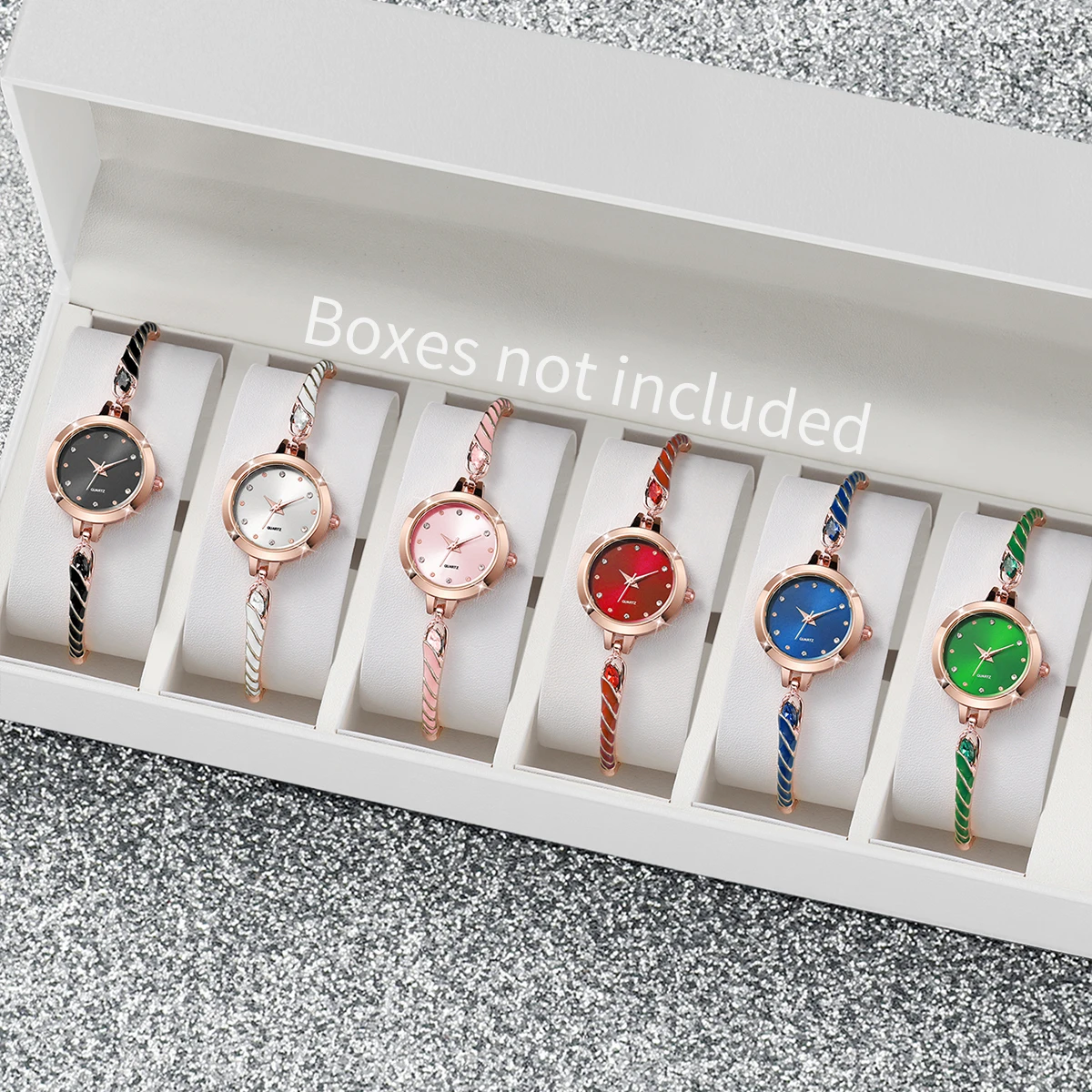 6PCS-Women-s-Watches-Fashion-Rhinestone-Small-Dial-Female-Quartz-Watch ...