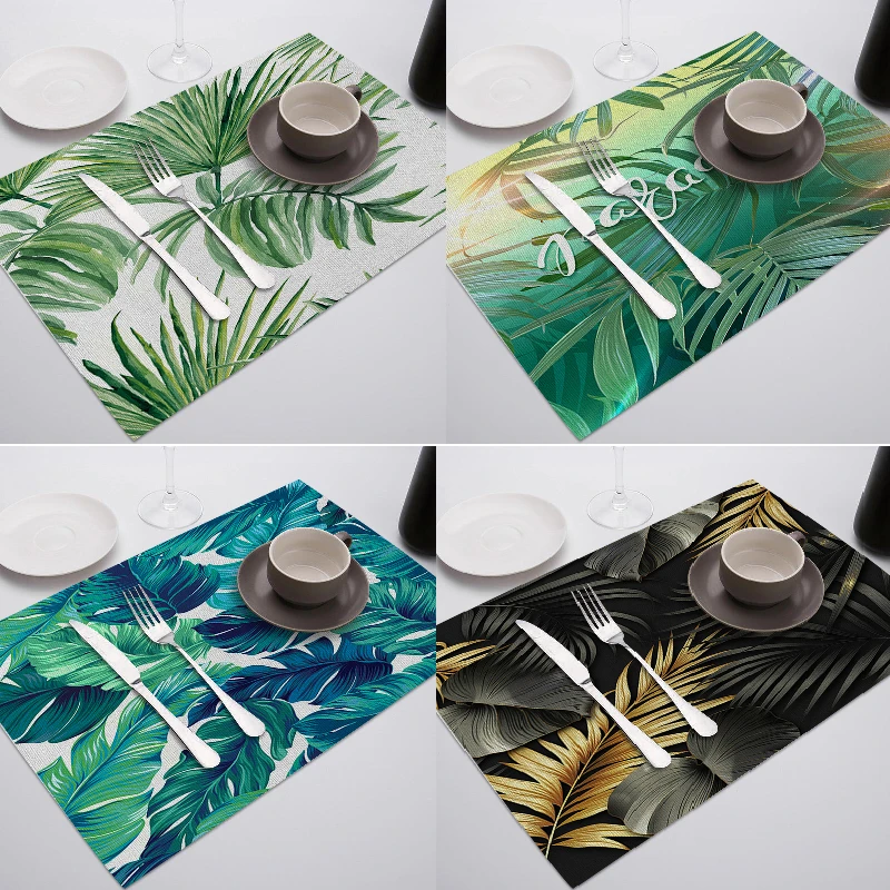 Dining Table Decoration Accessories | Green Placemats Kitchen Dining ...