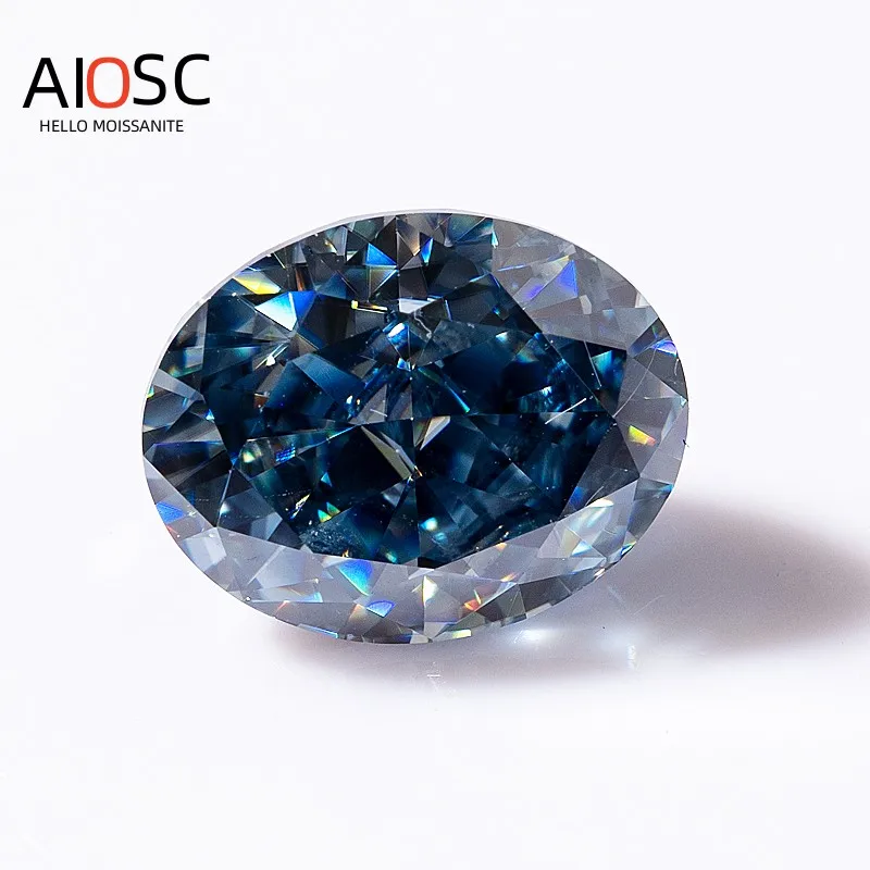 AIOSC-Loose-Gemstones-100-Real-Moissanite-Stone-ViVid-Blue-Color-Oval ...