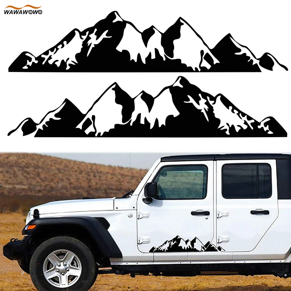 1 Pair High Quality Personality Car Sticker Reflective Mountain Decal ...