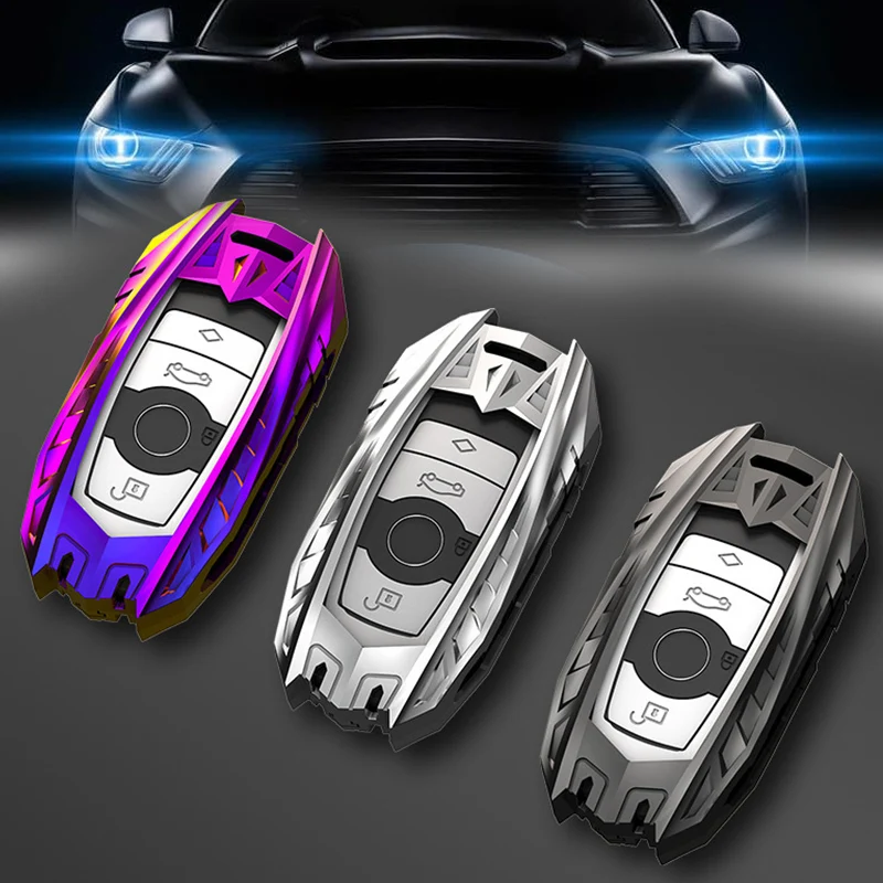 Zinc Alloy Protection Key Case Key Fob Cover With Keychain For BMW 5 ...