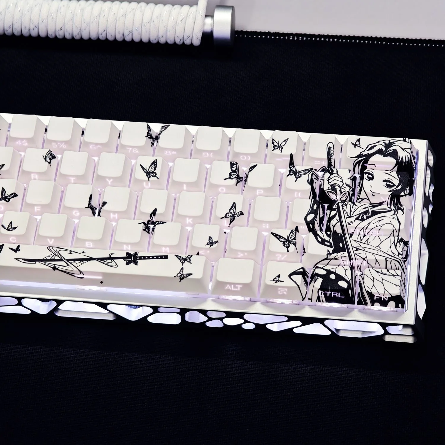 98 Key Cap Kochou Shinobu Keys Cute Anime Keycaps PBT Cherry Profile ...