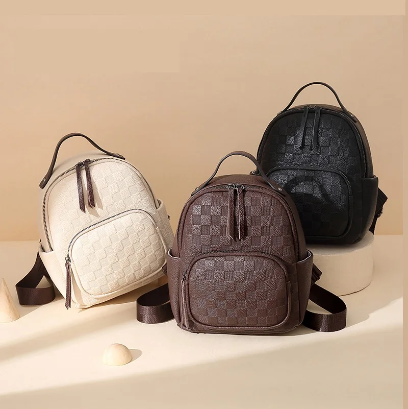GPR Genuine Cowhide Leather Casual Backpacks for Women Korean School Bags for Girls Ladies ...