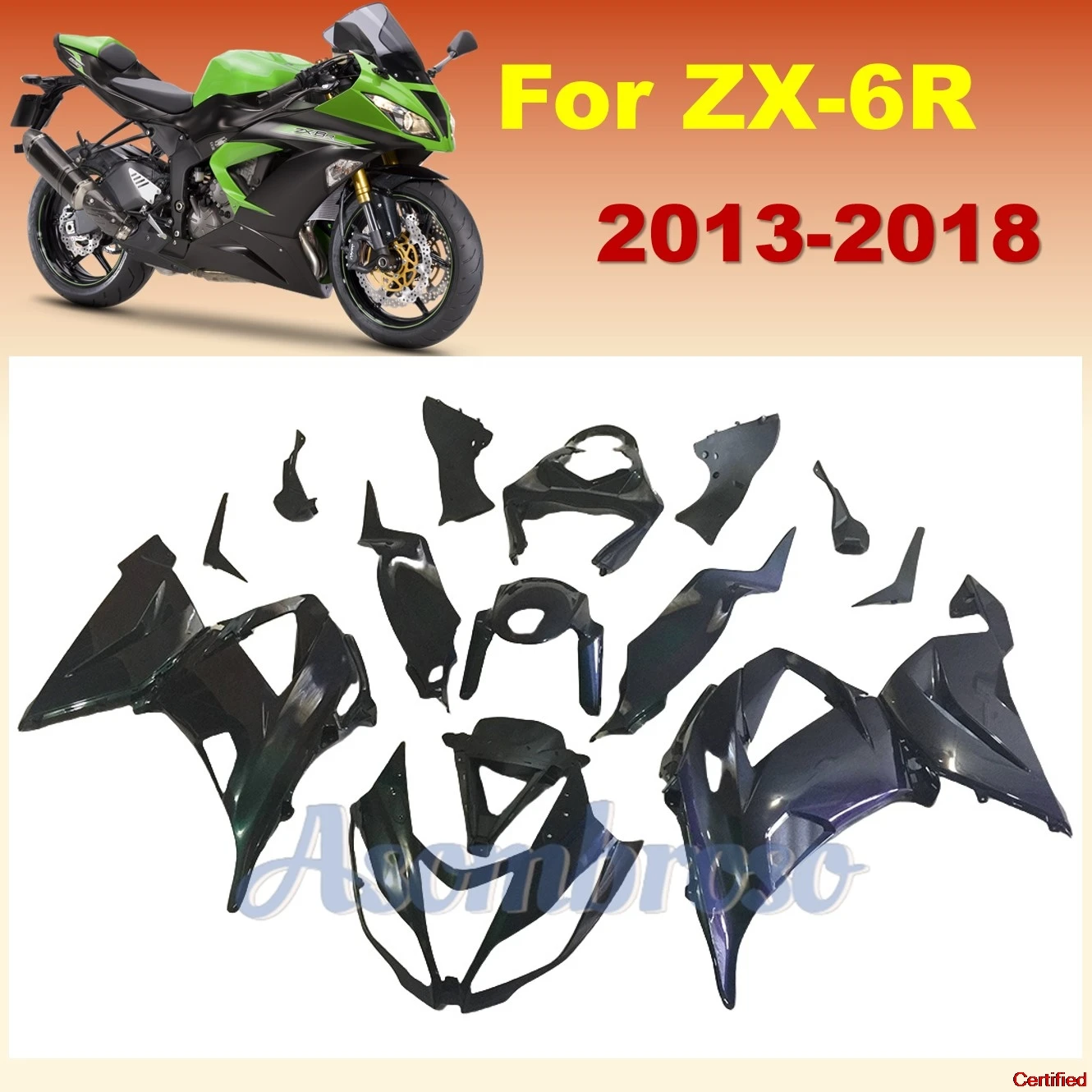 Free Custom Fairing Kit for Ninja 636 ZX6R 2013 2014 2015 2016 2017 ...