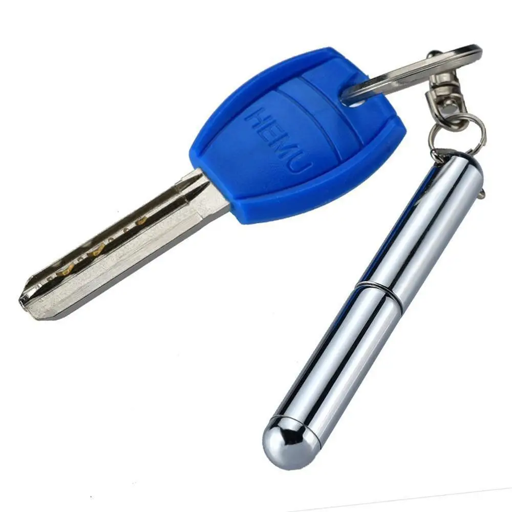 Portable-Key-Ring-Ballpoint-Pens-Keychain-Stainless-Steel-Telescopic ...