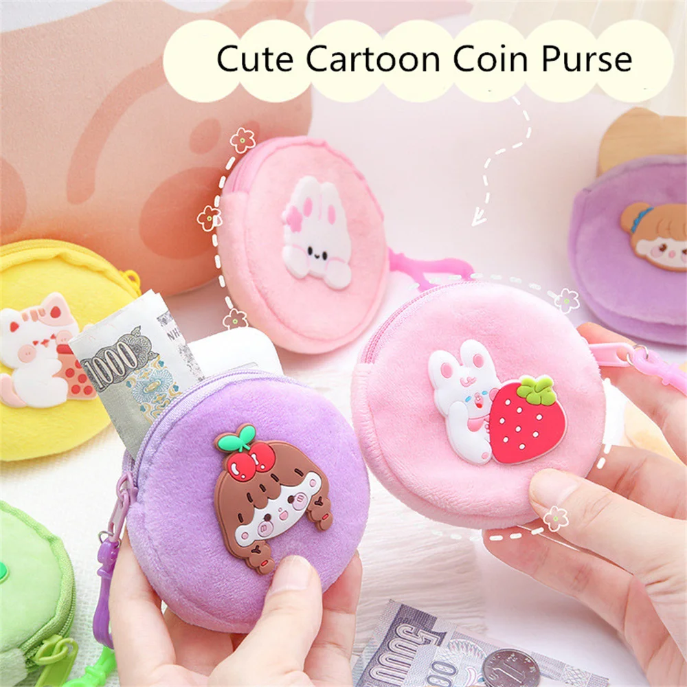 Cartoon-Plush-Coin-Purse-Girls-Children-Small-Wallet-Kid-Zipper-Change ...