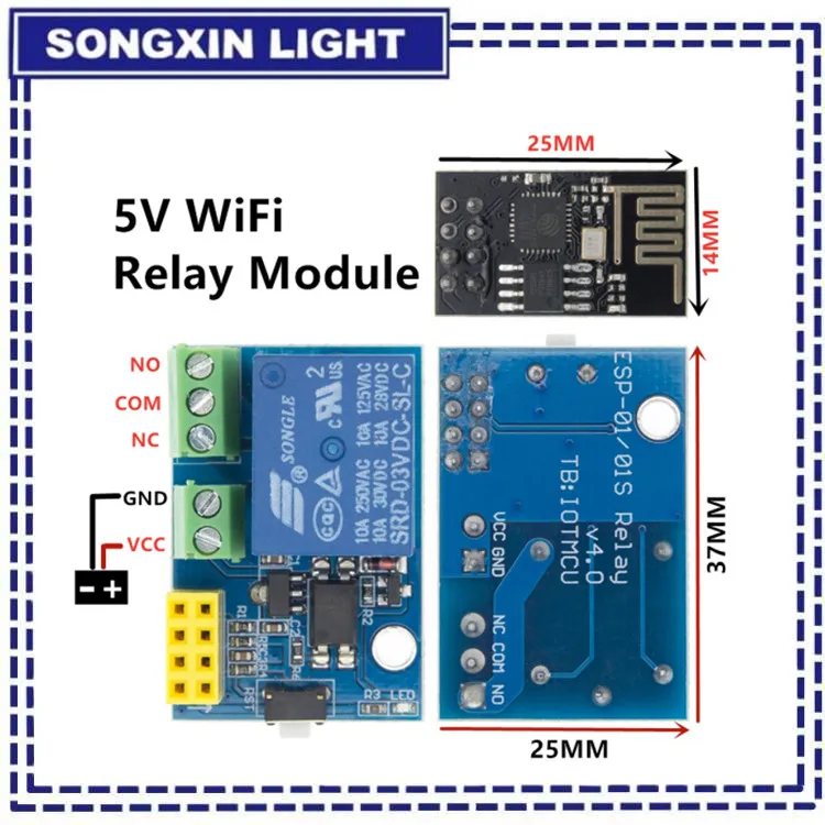 NEW-ESP8266-ESP-01-01S-5V-WiFi-Relay-Module-Things-Smart-Home-Remote ...