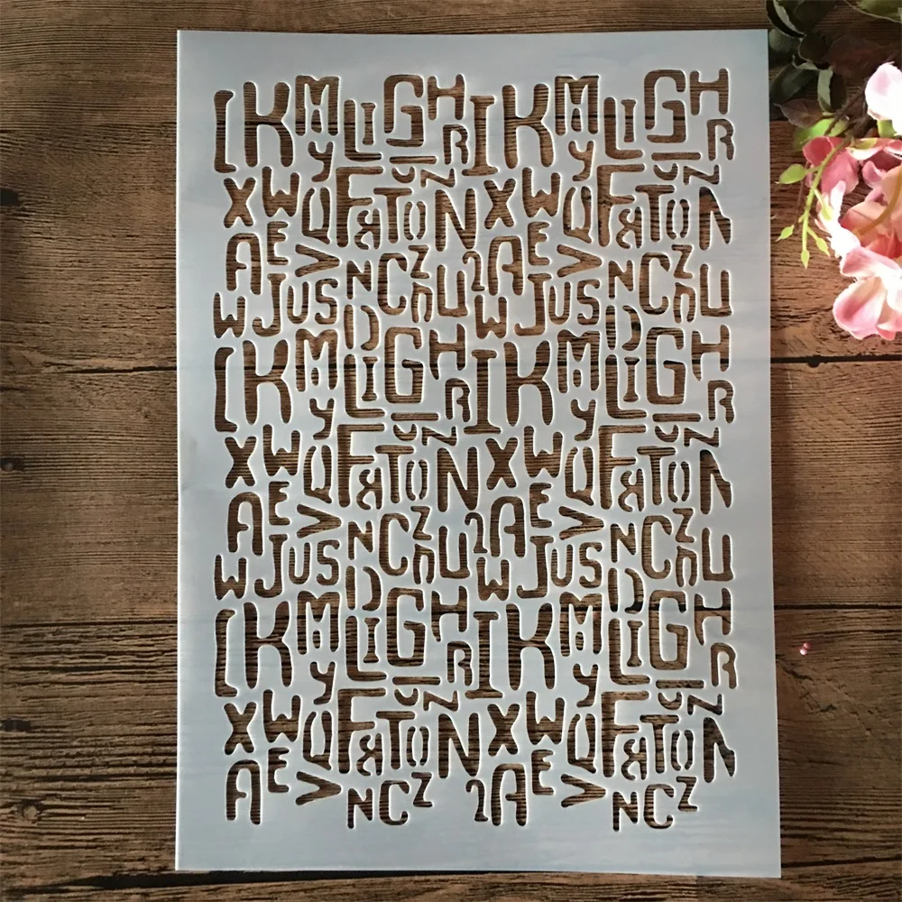 A4 29cm Letters Alphabet Text Diy Layering Stencils Painting Scrapbook ...