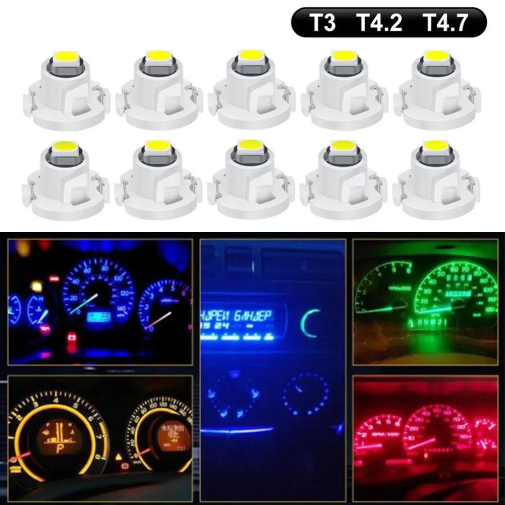 New 10Pcs Super Bright T3 T4.2 T4.7 Car Dashboard Light Interior ...