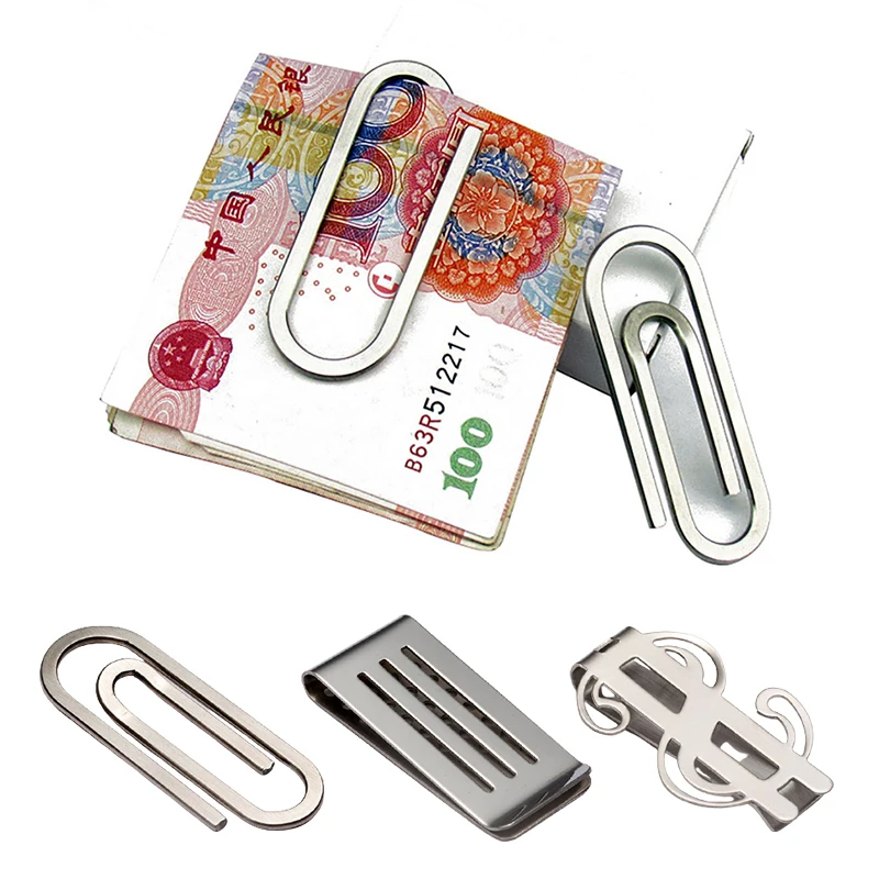 Stainless Steel Slim Pocket Money Clip Wallet Cash ID Credit Card Money ...