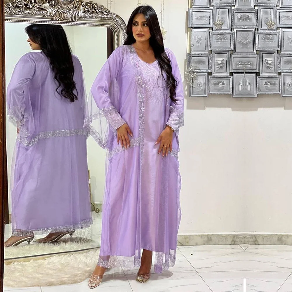 Dubai-Arab-Fashion-Diamond-Abaya-Dress-Set-Dress-Mesh-Robe-for-Women ...