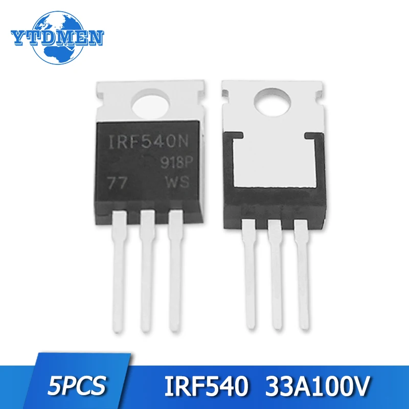5pcs-IRF540-Transistor-540-IRF540PBF-TO220-MOSFET-MOSFT-FETs-100V-33A-TO-220-Field-Effect ...